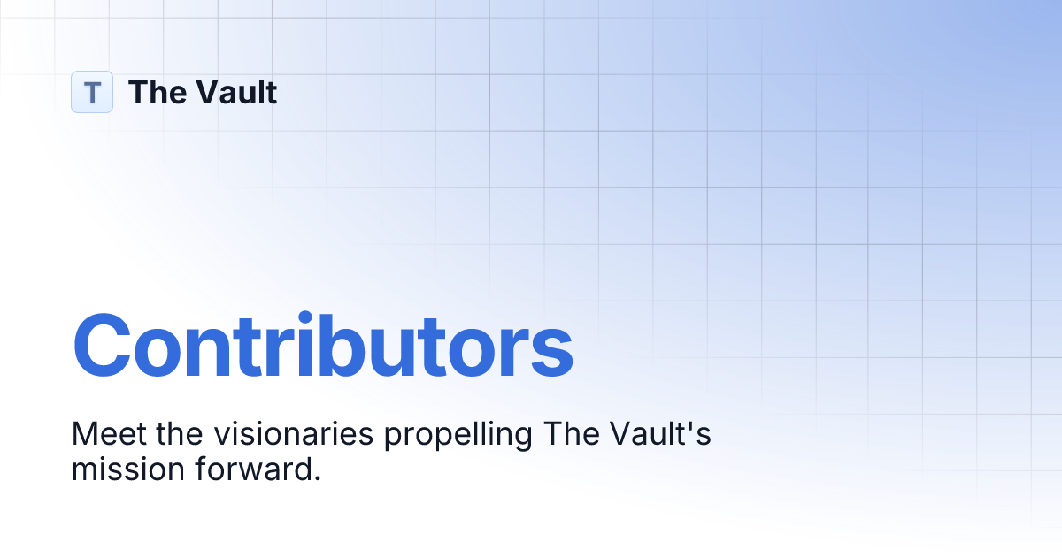 Contributors | The Vault